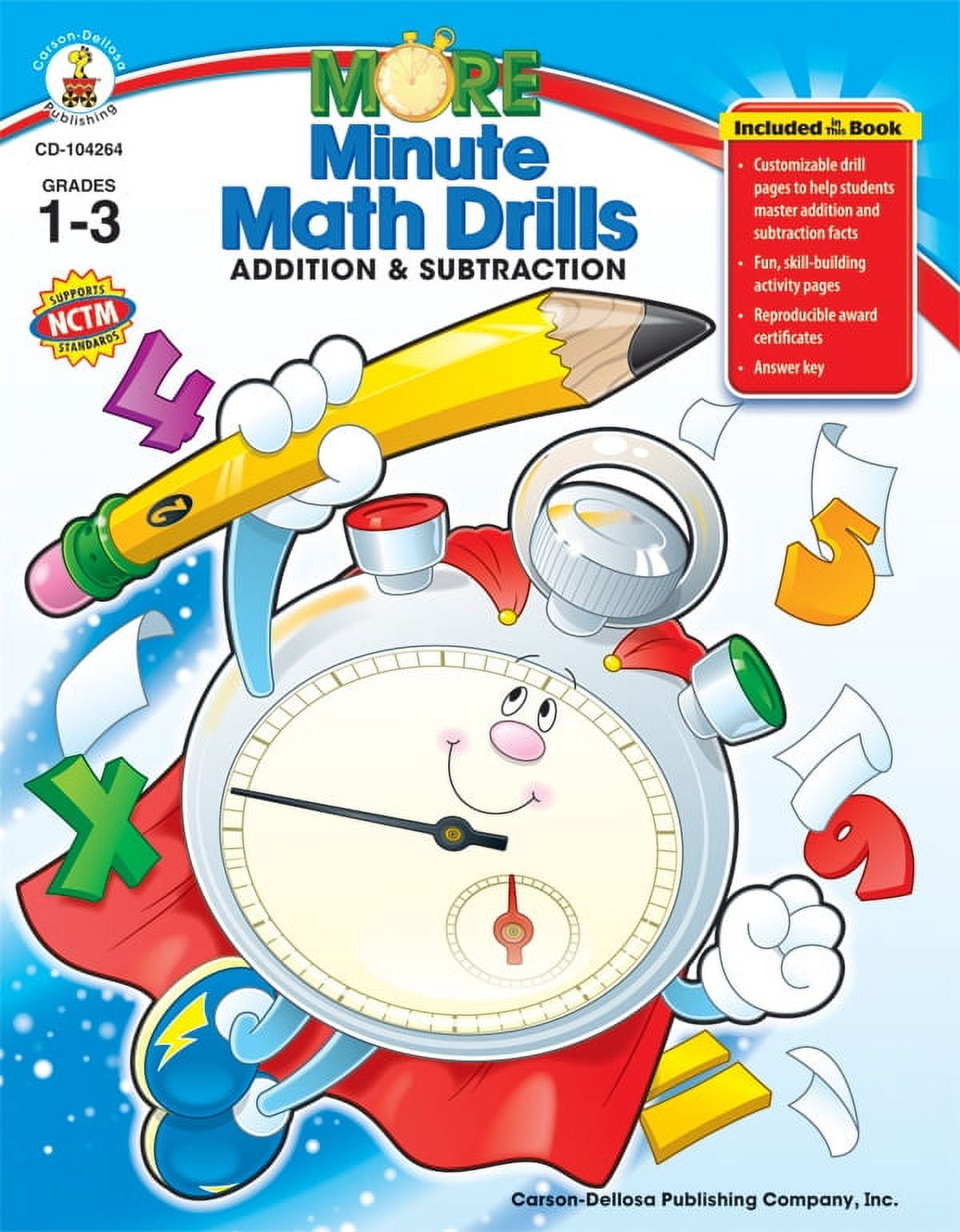Carson Dellosa More Minute Math Drills Resource Book Grade 1-3 (128 ...