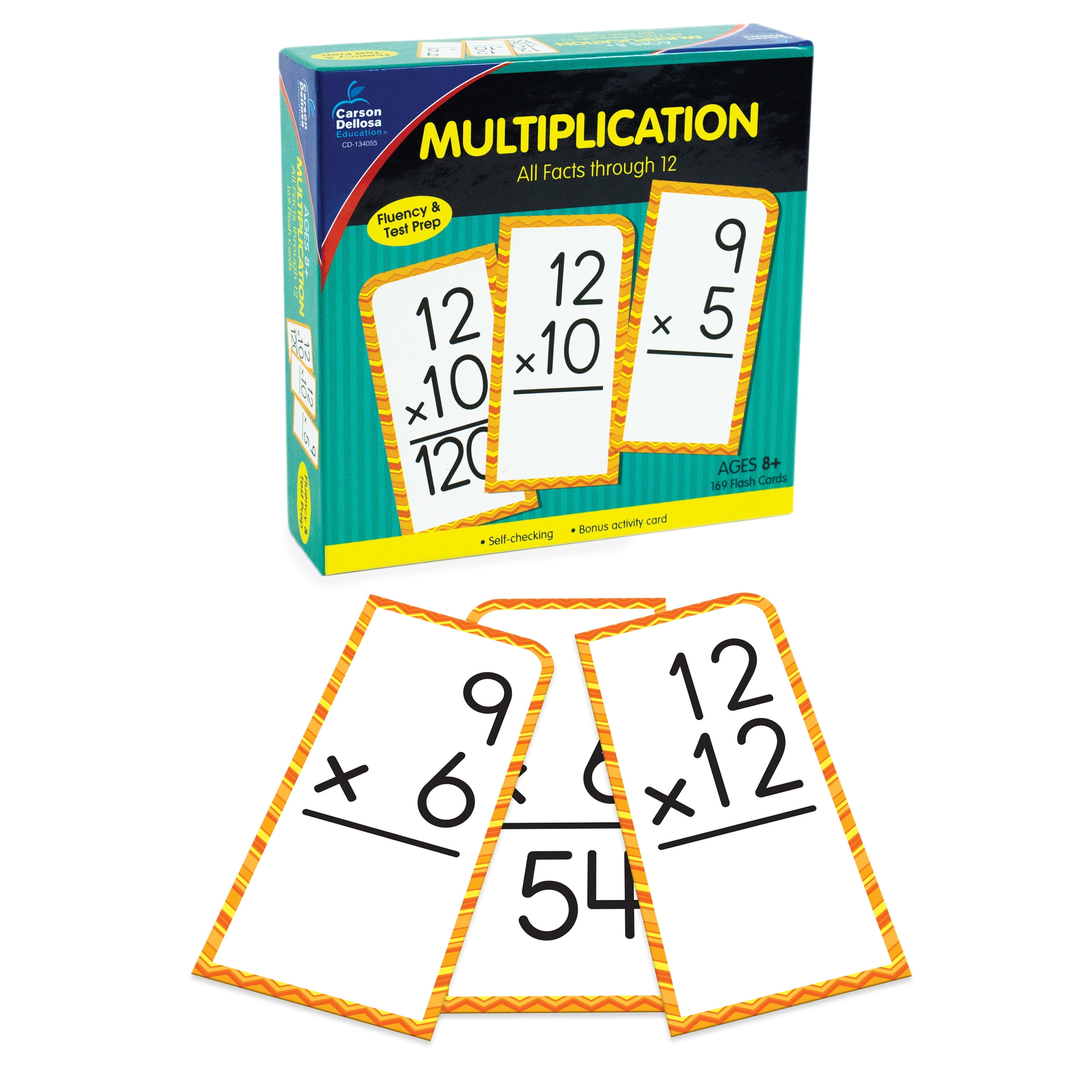 Carson Dellosa Multiplication All Facts through 12 Flash Cards (170 ...