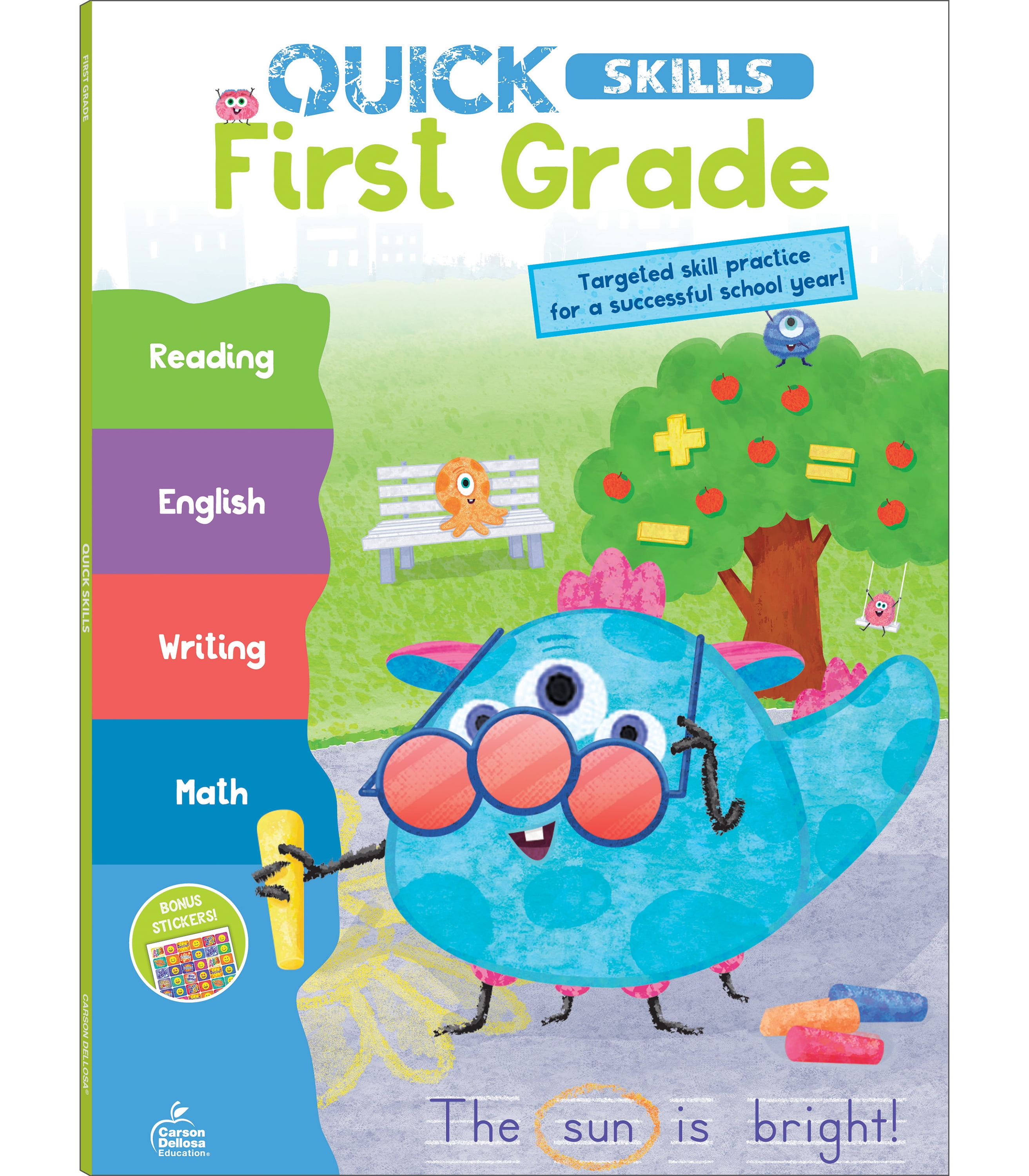 Carson Dellosa Quick Skills: First Grade Workbook Grade 1 (80 pages, 1 sheet stickers) - Walmart.com