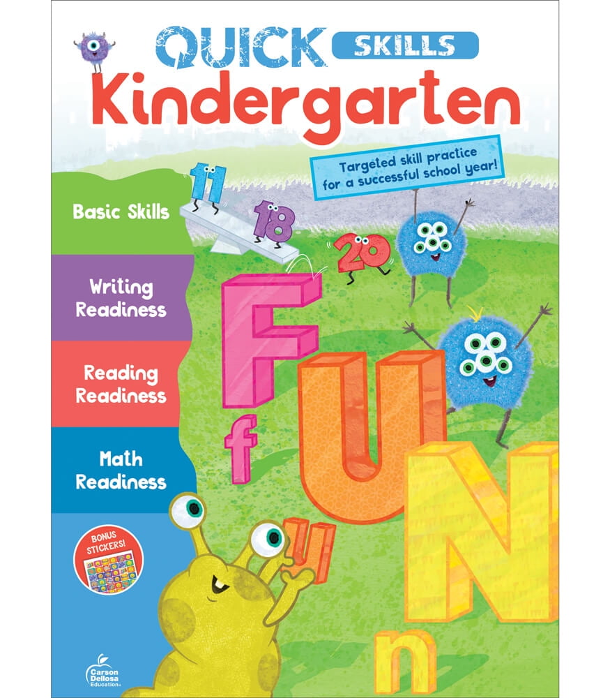 Carson Dellosa Quick Skills: Kindergarten Workbook Grade K (80 pages, 1 ...