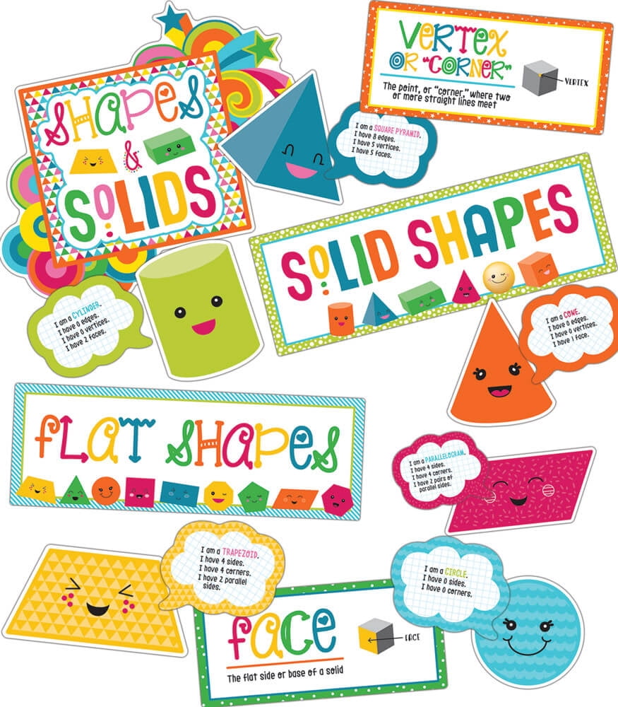Carson Dellosa School Pop Shapes and Solids Bulletin Board Set Grade K ...