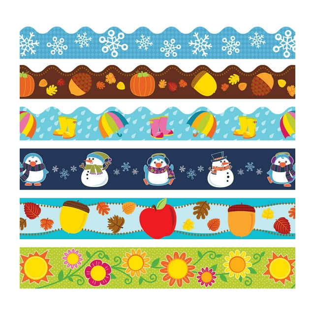 Carson Dellosa Seasonal Bulletin Board Border Set (6 border sets ...