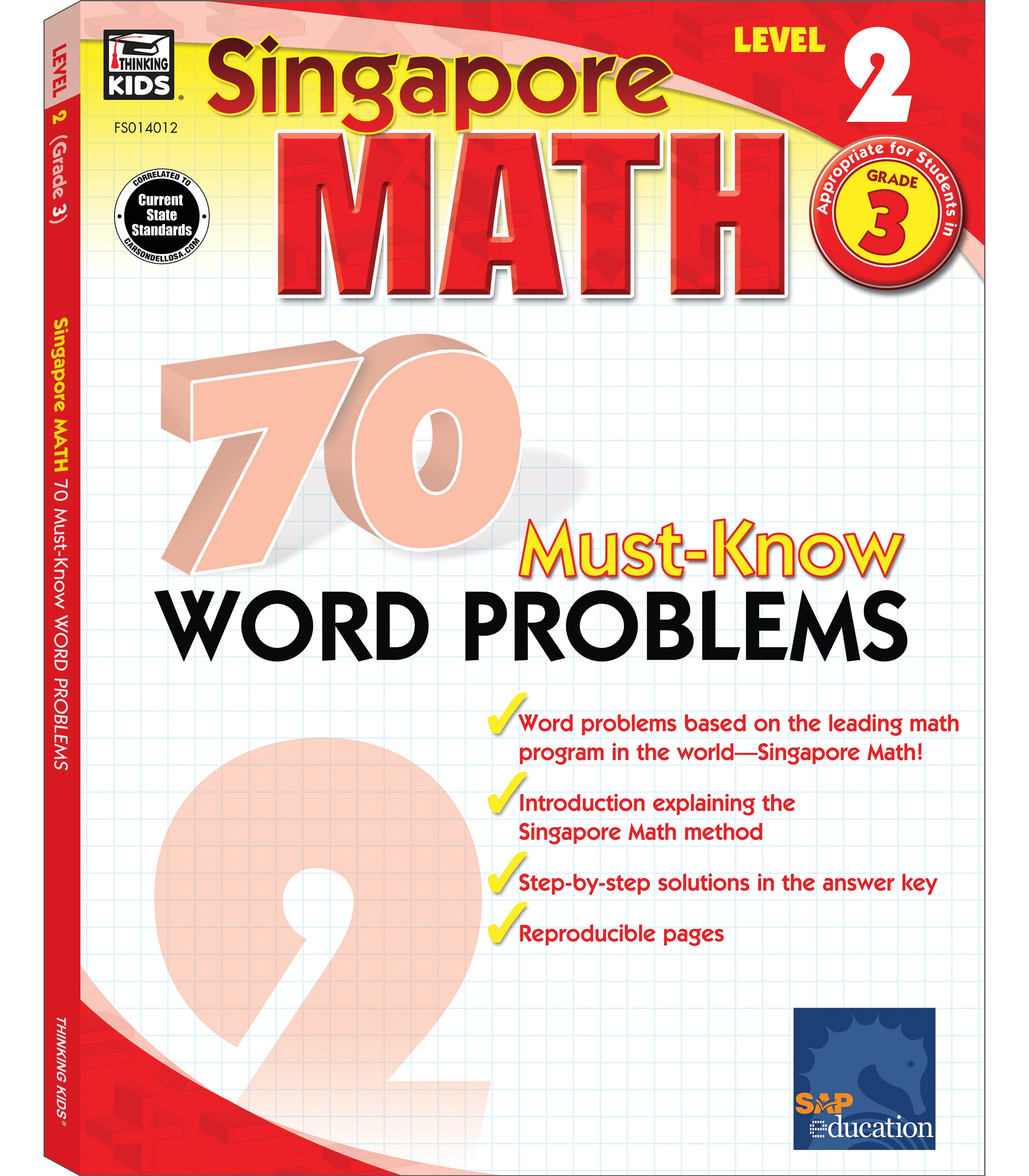 Carson Dellosa Singapore Math 70 Must-Know Word Problems Workbook (160 ...
