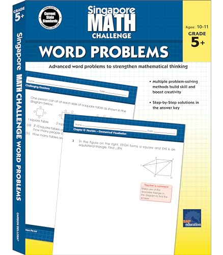 Pre-Owned Singapore Math Challenge Word Problems 5th Grade Math ...
