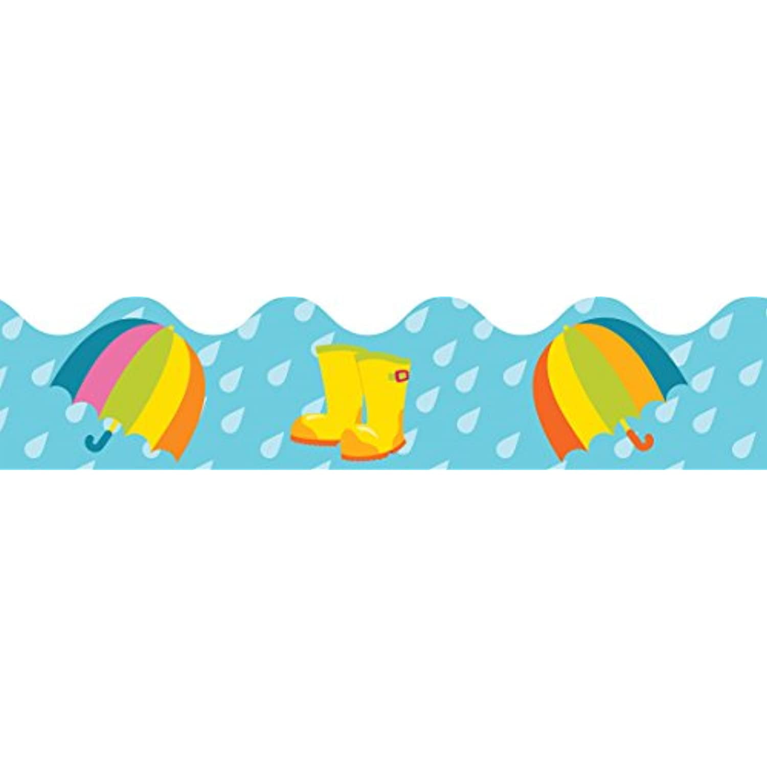 Carson Dellosa | Spring Showers Bulletin Board Borders | Scalloped 13 ...