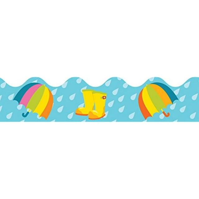 Carson Dellosa | Spring Showers Bulletin Board Borders | Scalloped 13 ...