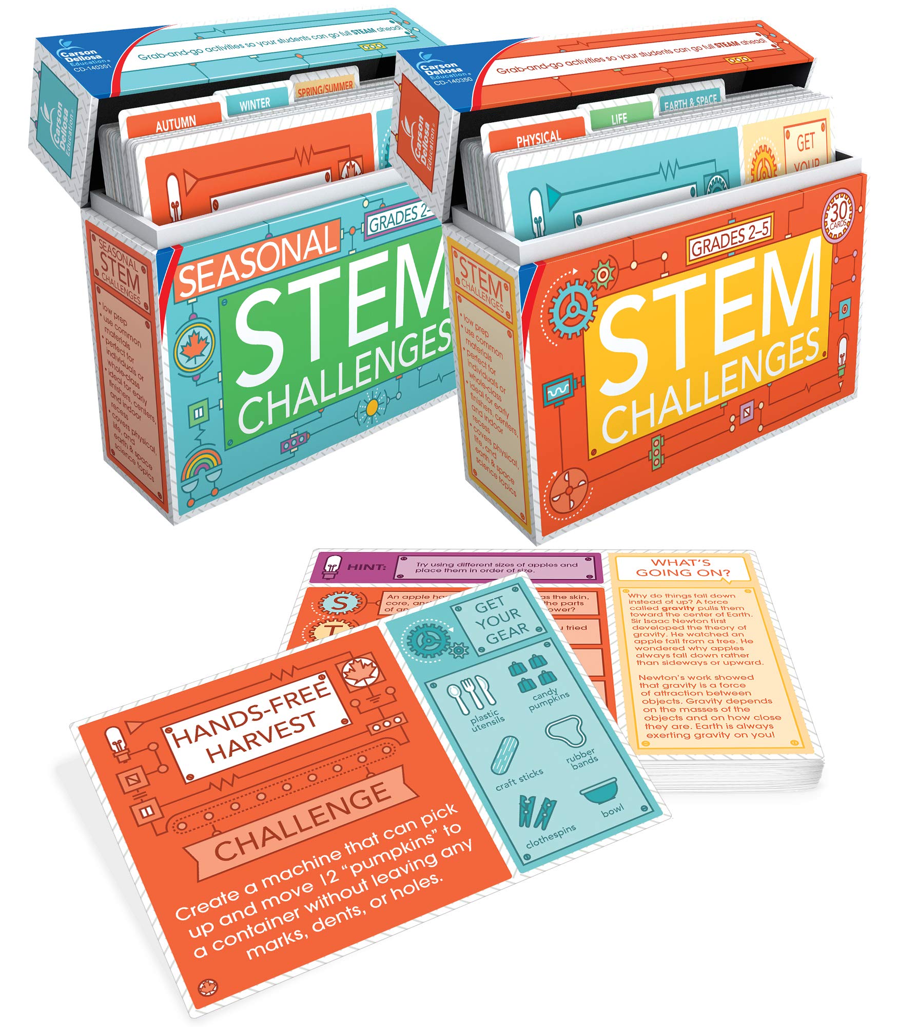 Carson Dellosa Stem Challenges Learning Cards Bundle, 2 Hands-On ...