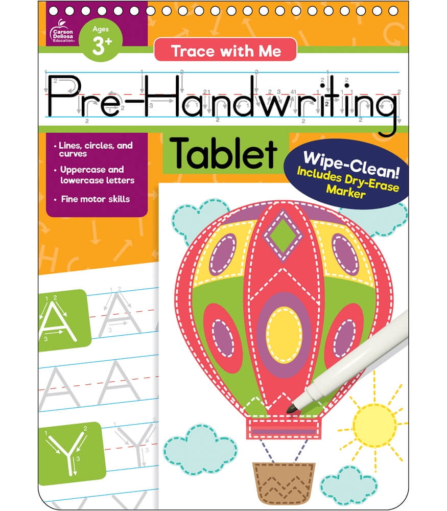 Carson Dellosa Trace With Me Pre Handwriting Tablet Activity Pad Grade