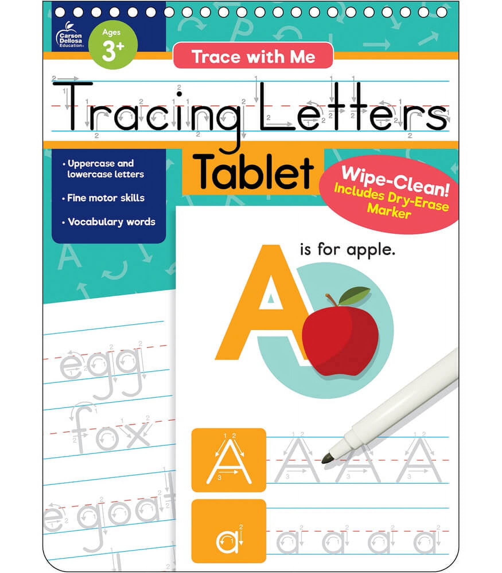 Carson Dellosa Trace with Me: Tracing Letters Tablet Activity Pad ...