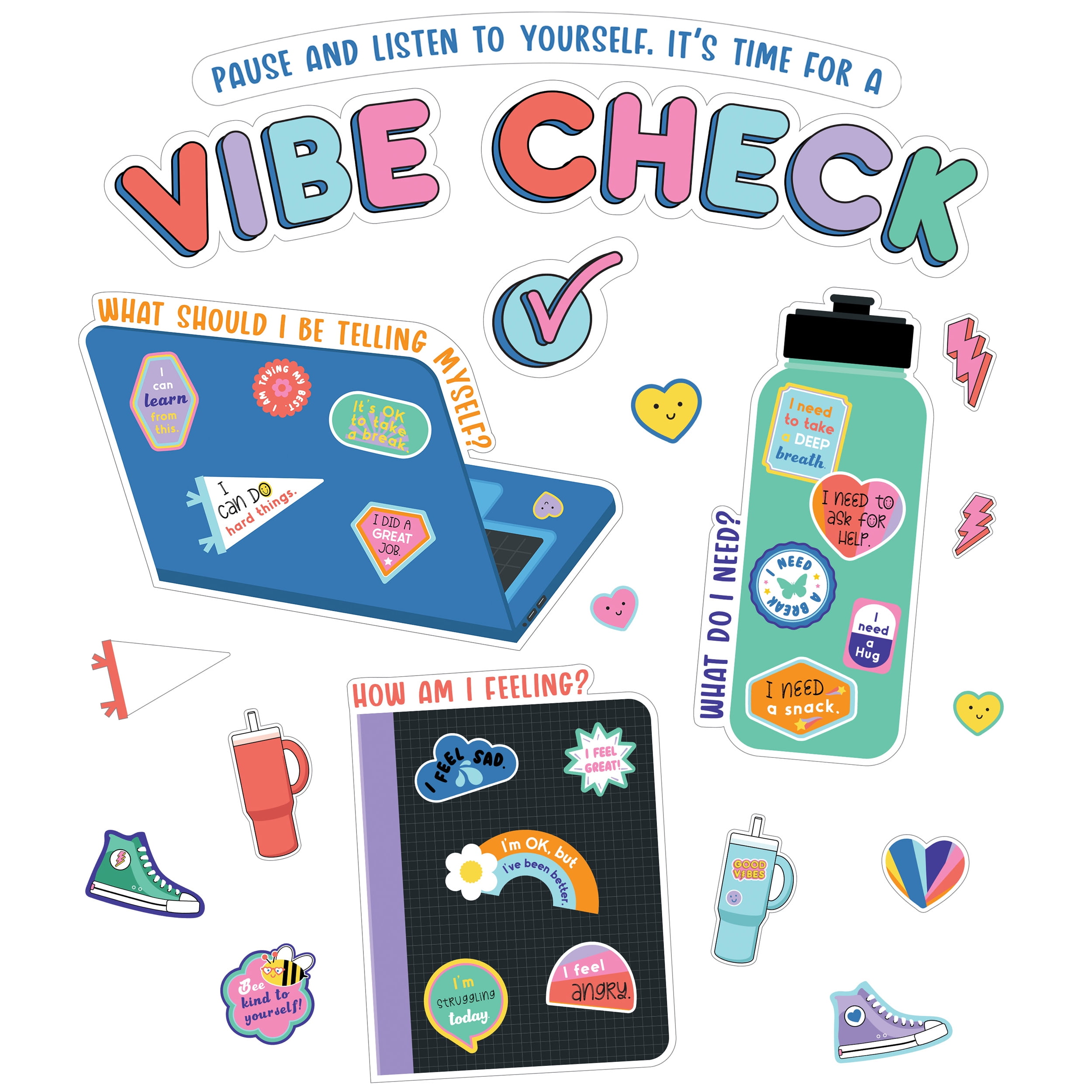 Carson Dellosa We Stick Together Vibe Check Bulletin Board Set (51 ...