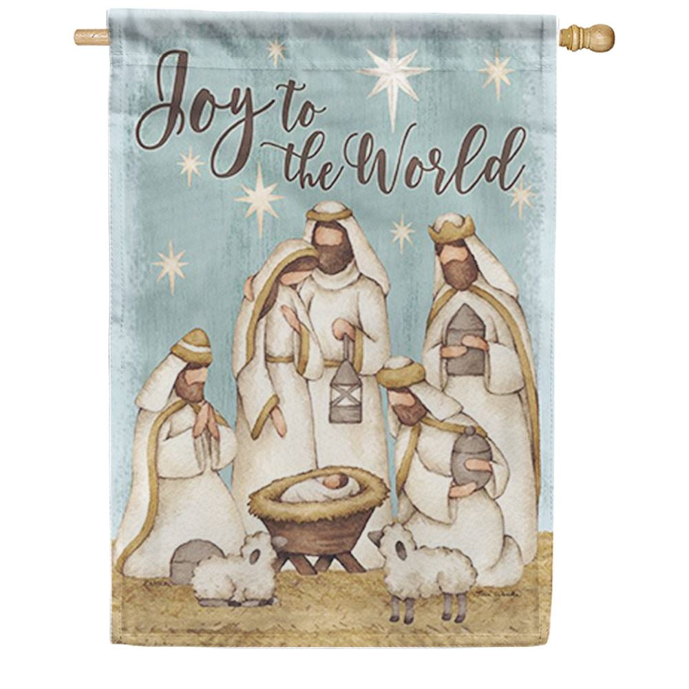 Carson Double Sided House Flag - Nativity in Blue, Premium Dura Soft ...