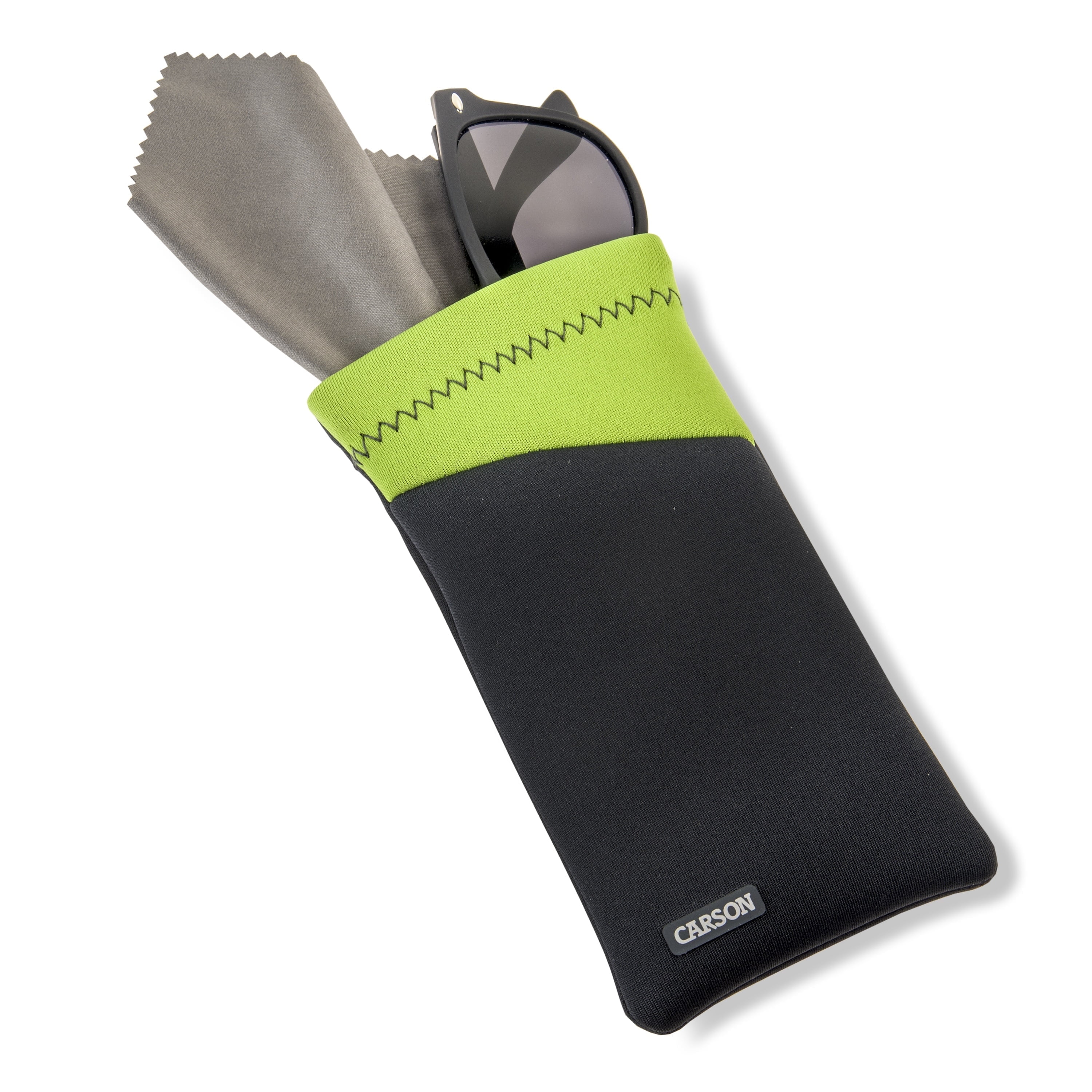 Carson Eyeglass Pouch, Gray & Green Protective Case for Glasses ...