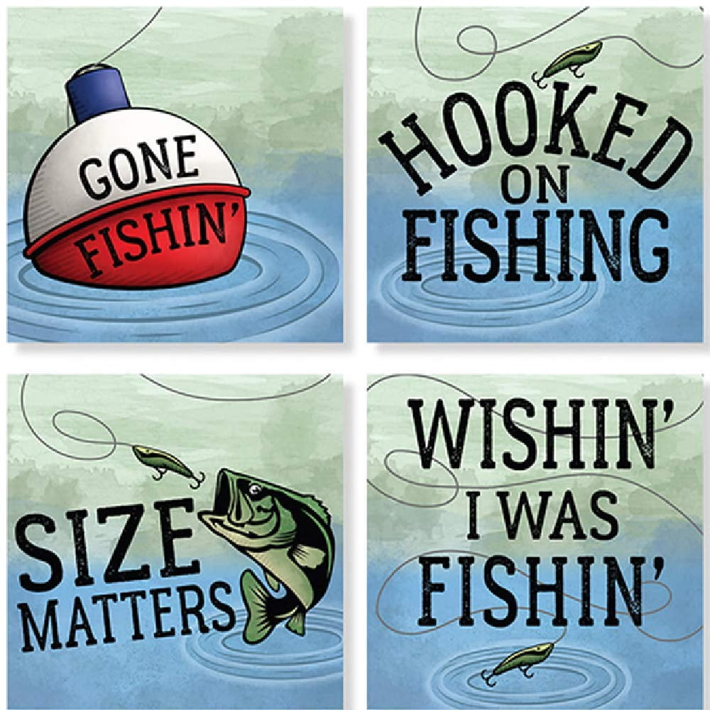 Carson Fishing Square House Coaster Set - Walmart.com