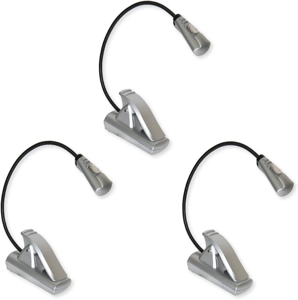 Carson FlexNeck Adjustable Clip On Gooseneck Bright LED Book Light - 3 ...