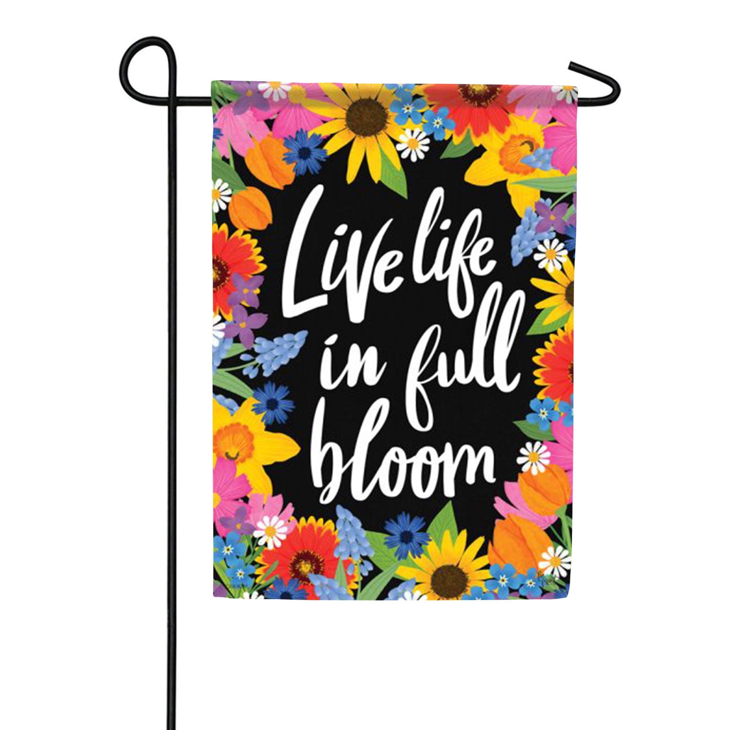 Carson Full Bloom Garden Flag, 12.5 x 18 inch Double Sided, Live Life ...