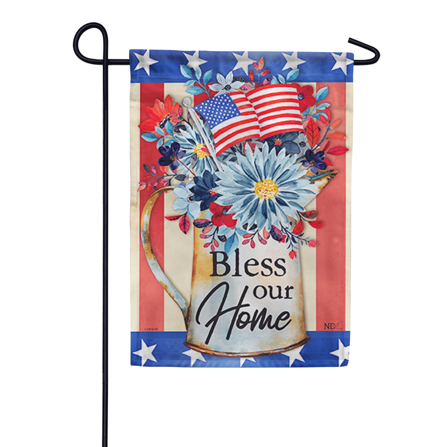 Carson Garden Flag - Americana Floral, Double Sided 12.5 x 18 inches ...