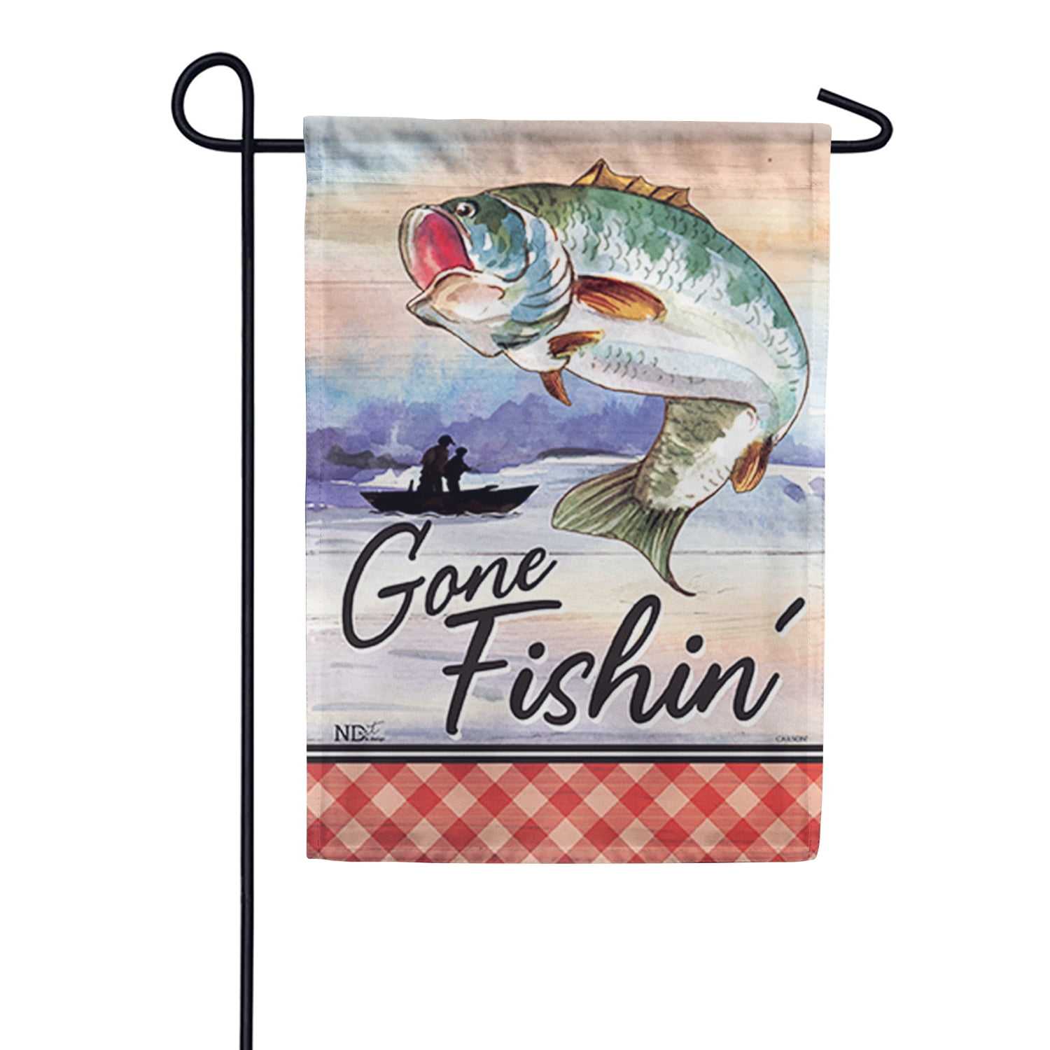 Carson Garden Flag - Lodge Fishing, Double Sided 12.5 x 18 inches ...
