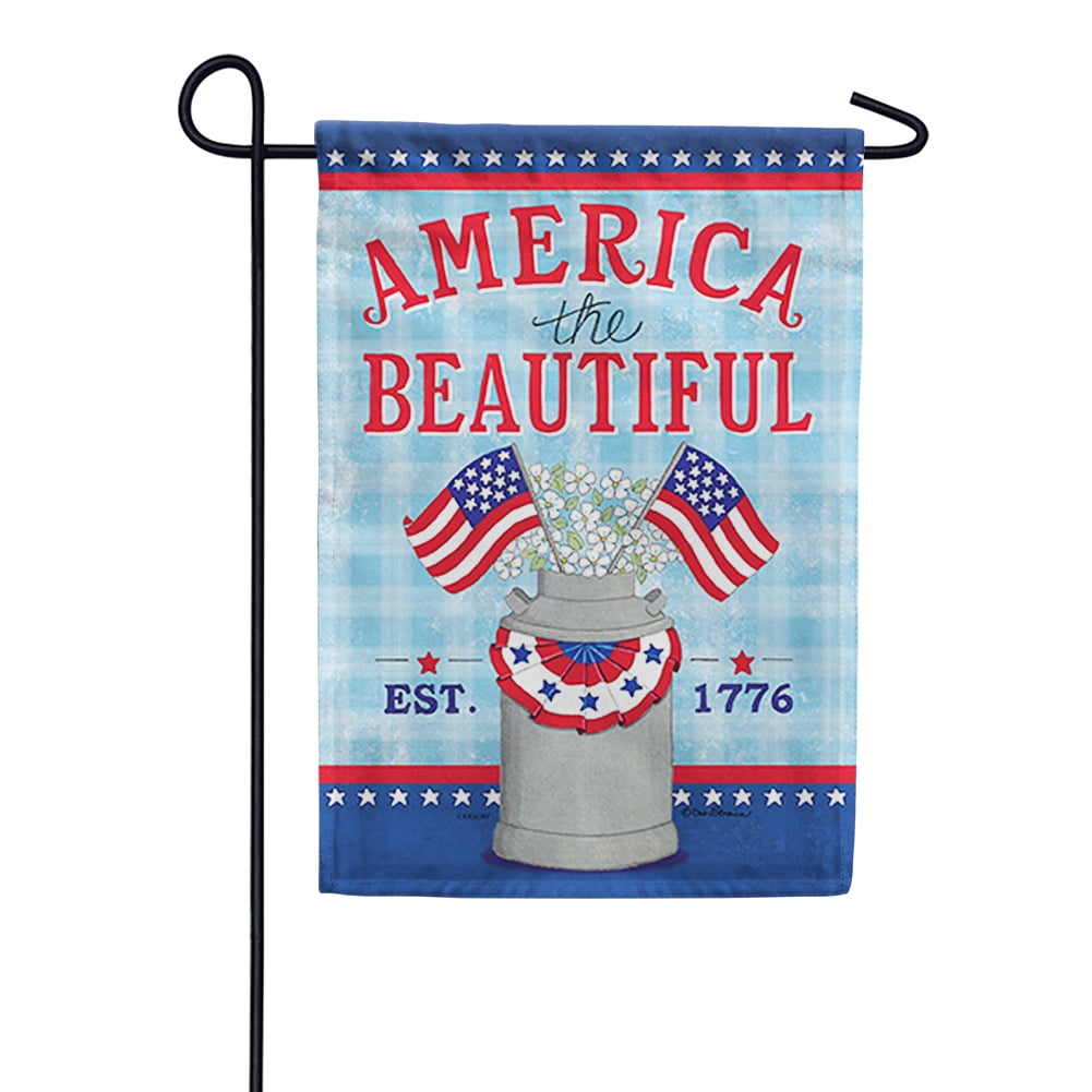 Carson Garden Flag - Patriotic Milk Can, Dura Soft Double Sided Garden ...