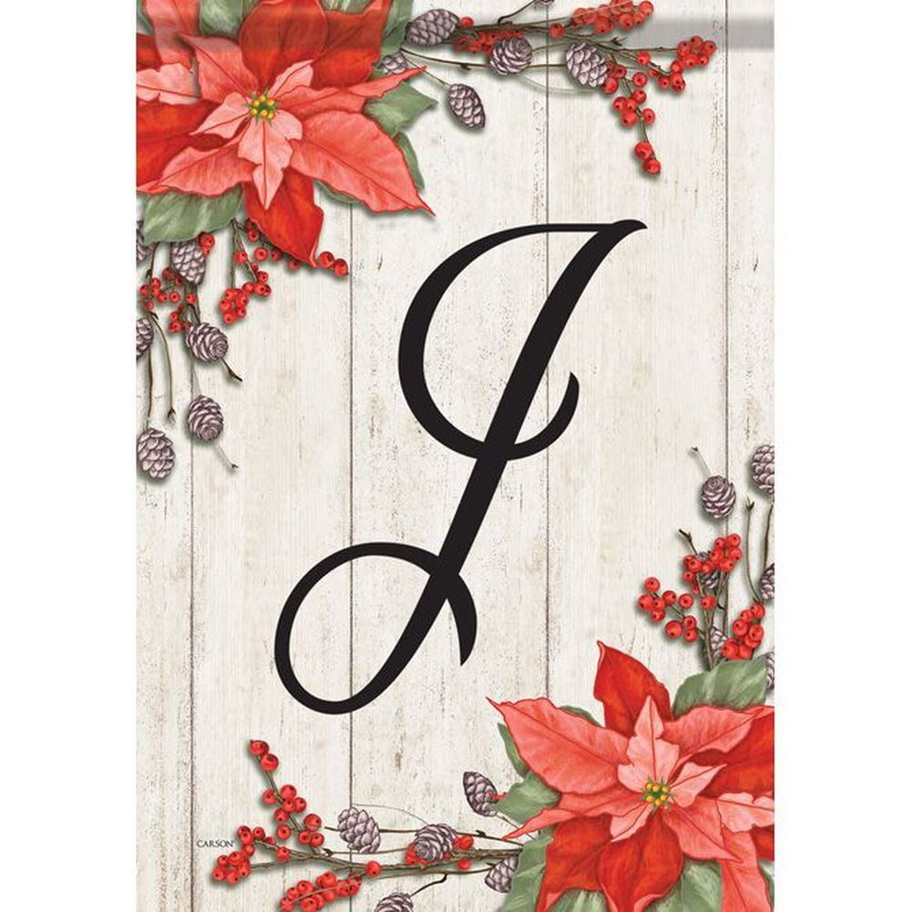 Carson Garden Flag - Poinsettia Monogram J - Walmart.com