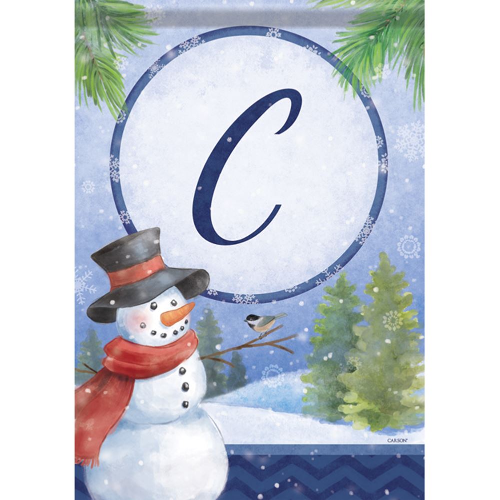 Carson Garden Flag - Snowman Monogram C - Walmart.com