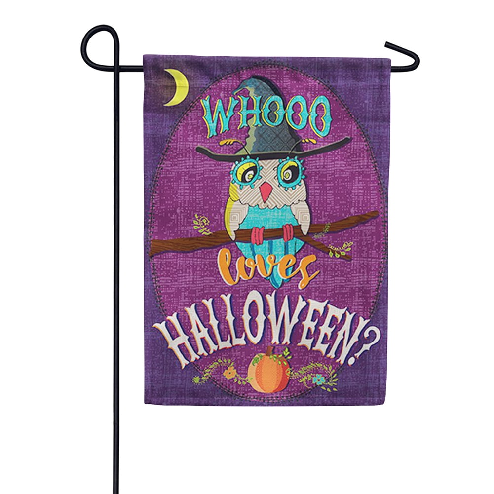 Carson Garden Flag - Whooo Loves Halloween, Premium Dura Soft Fabric ...