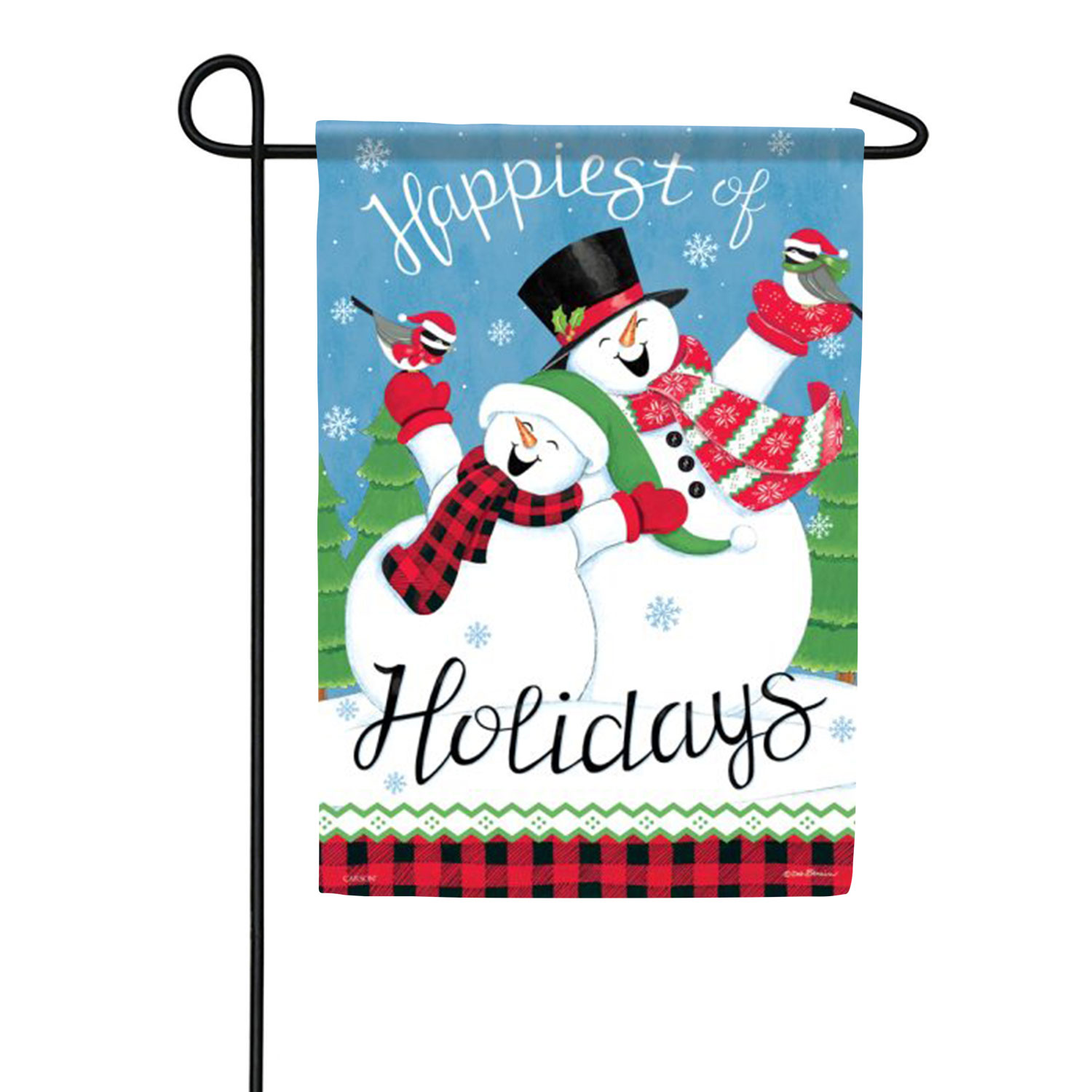 Carson Happiest Snowman Garden Flag, 12.5 x 18 inch Double Sided ...