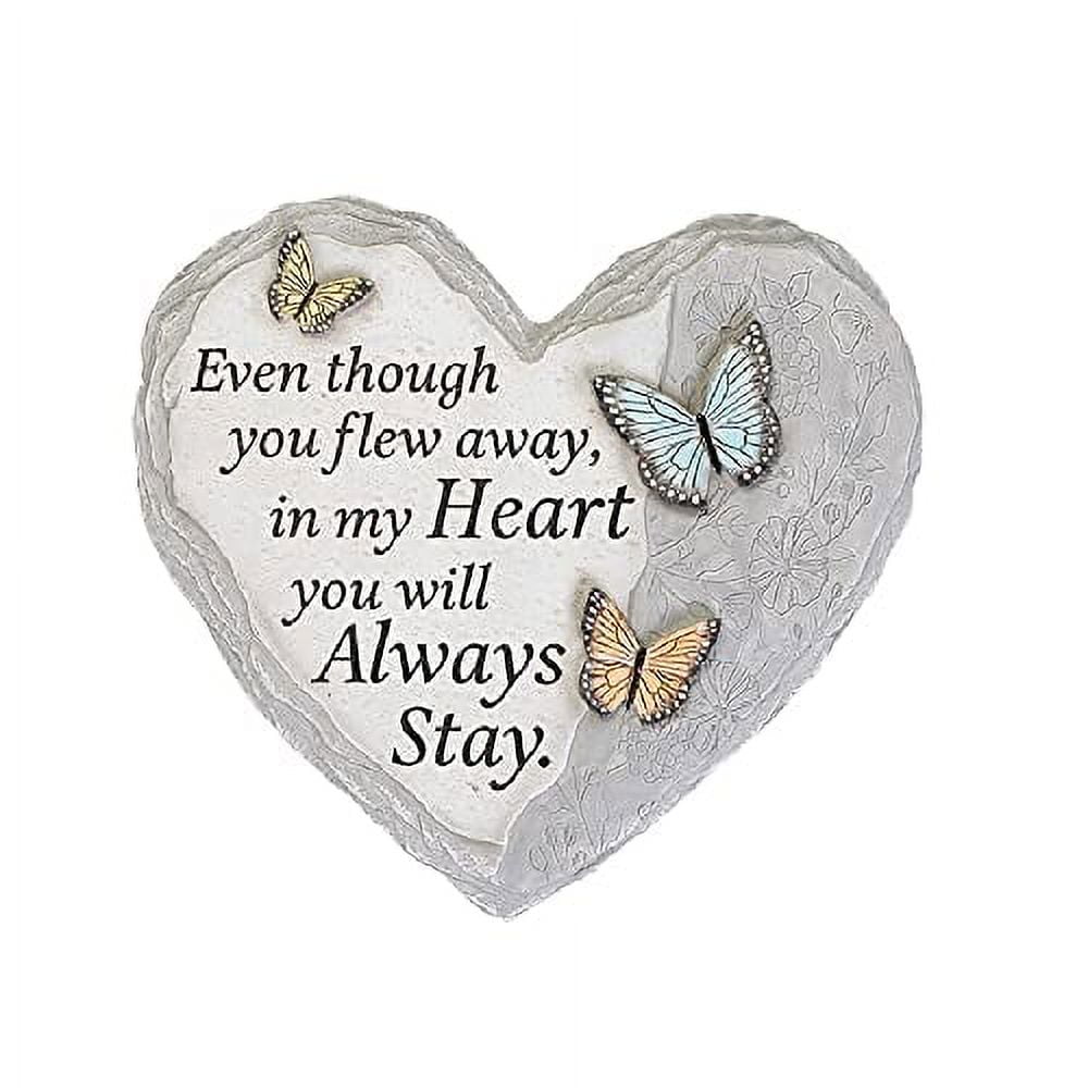 Carson Heart with Butterfly Memorial Garden Marker. 9.50-inch Width ...