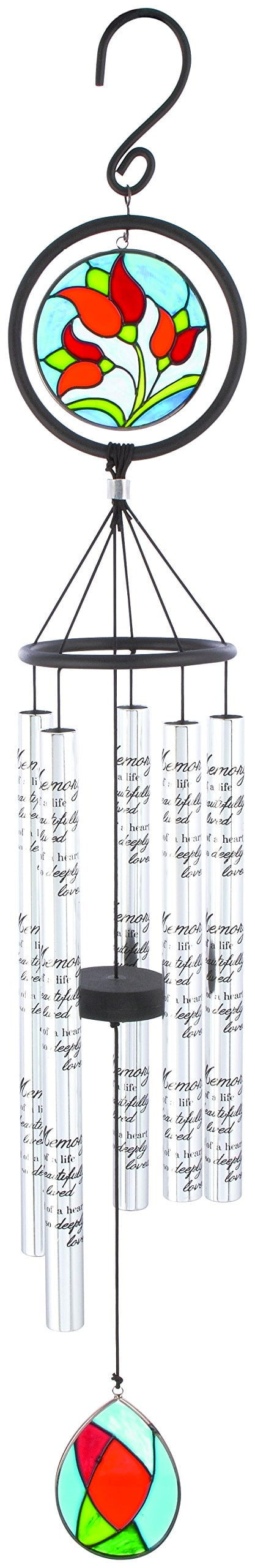 Carson Home Accents CHA60377 In Memory 35 In. Stained Glass Sonnet Wind ...