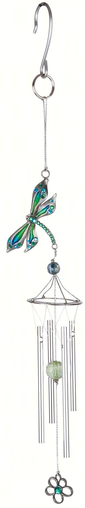 Carson Home Accents CHA63153 Pewterworks Dragonfly Crystal Wind Chime ...