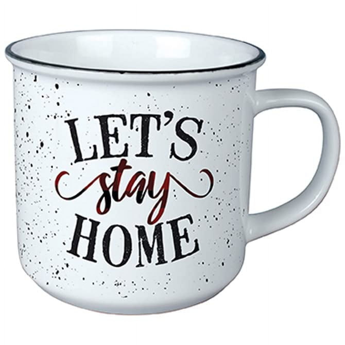 Carson Home Let's Stay Home Vintage Mug, 3.75-inch Length, 13 oz (66573 ...