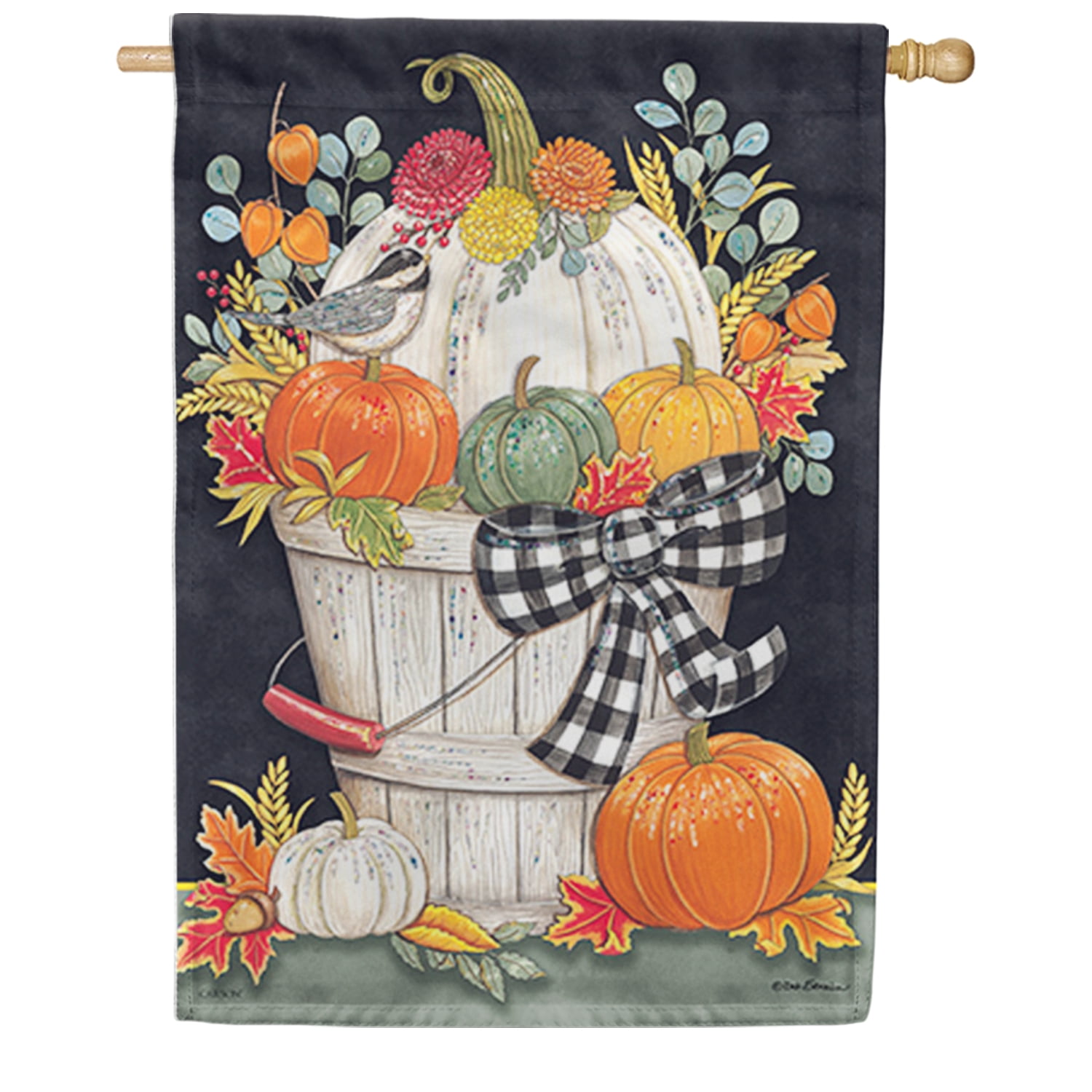 Carson House Flag - Autumn Bucket, Dura Soft Double Sided House Flag ...