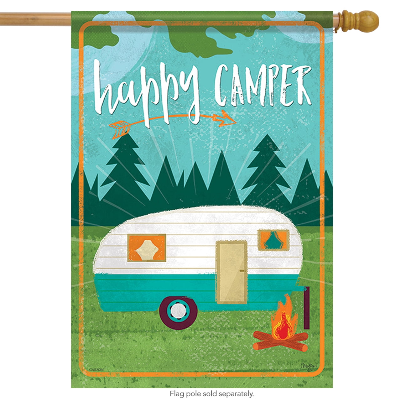 Carson House Flag - Happy Camper - Walmart.com
