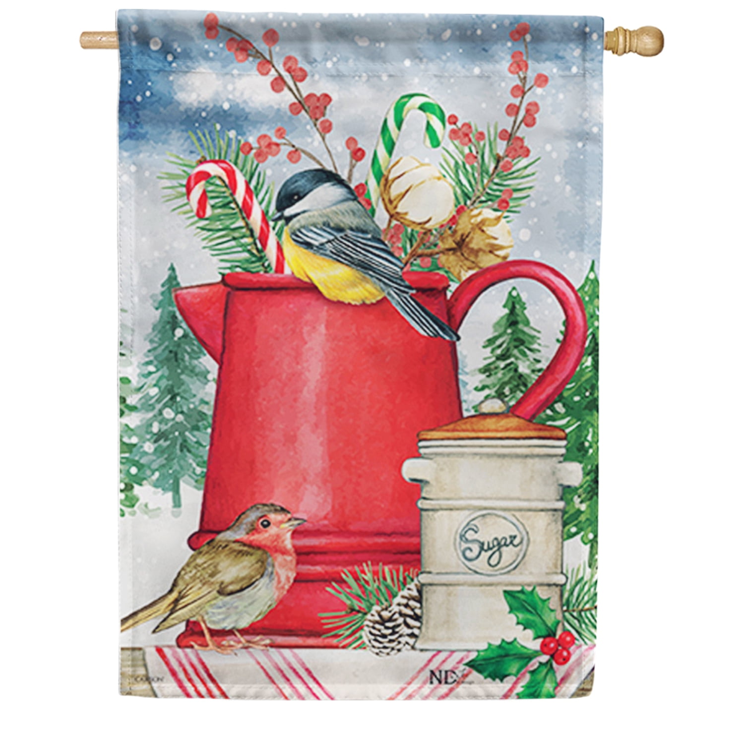 Carson House Flag - Red Watering Can, Dura Soft Double Sided House Flag ...