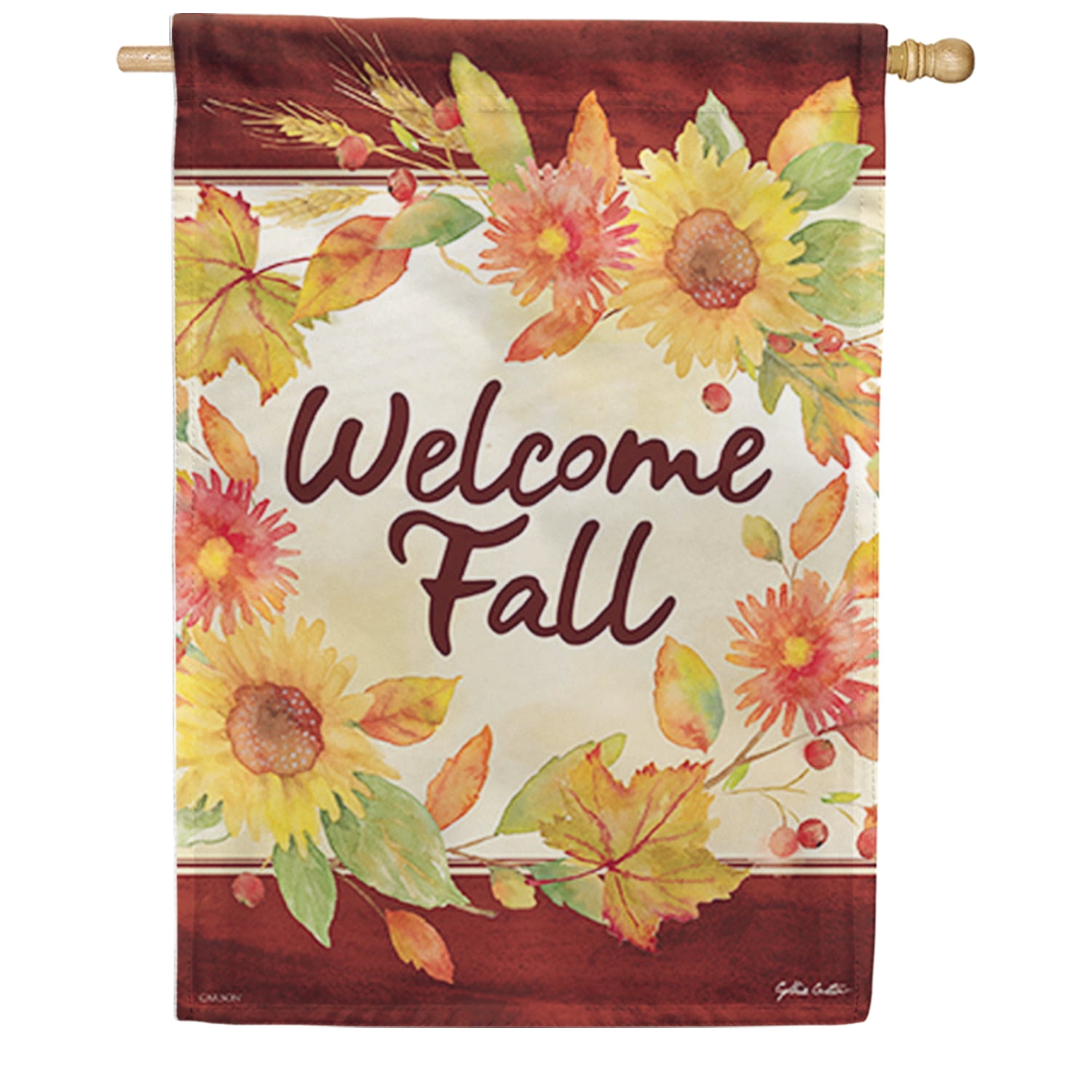 Carson House Flag - Watercolor Fall, Dura Soft Double Sided House Flag ...