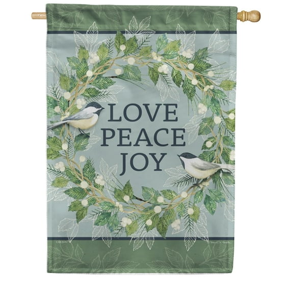 Carson Love Peace Joy House Flag, 28 x 40 inch Double Sided, Winter ...