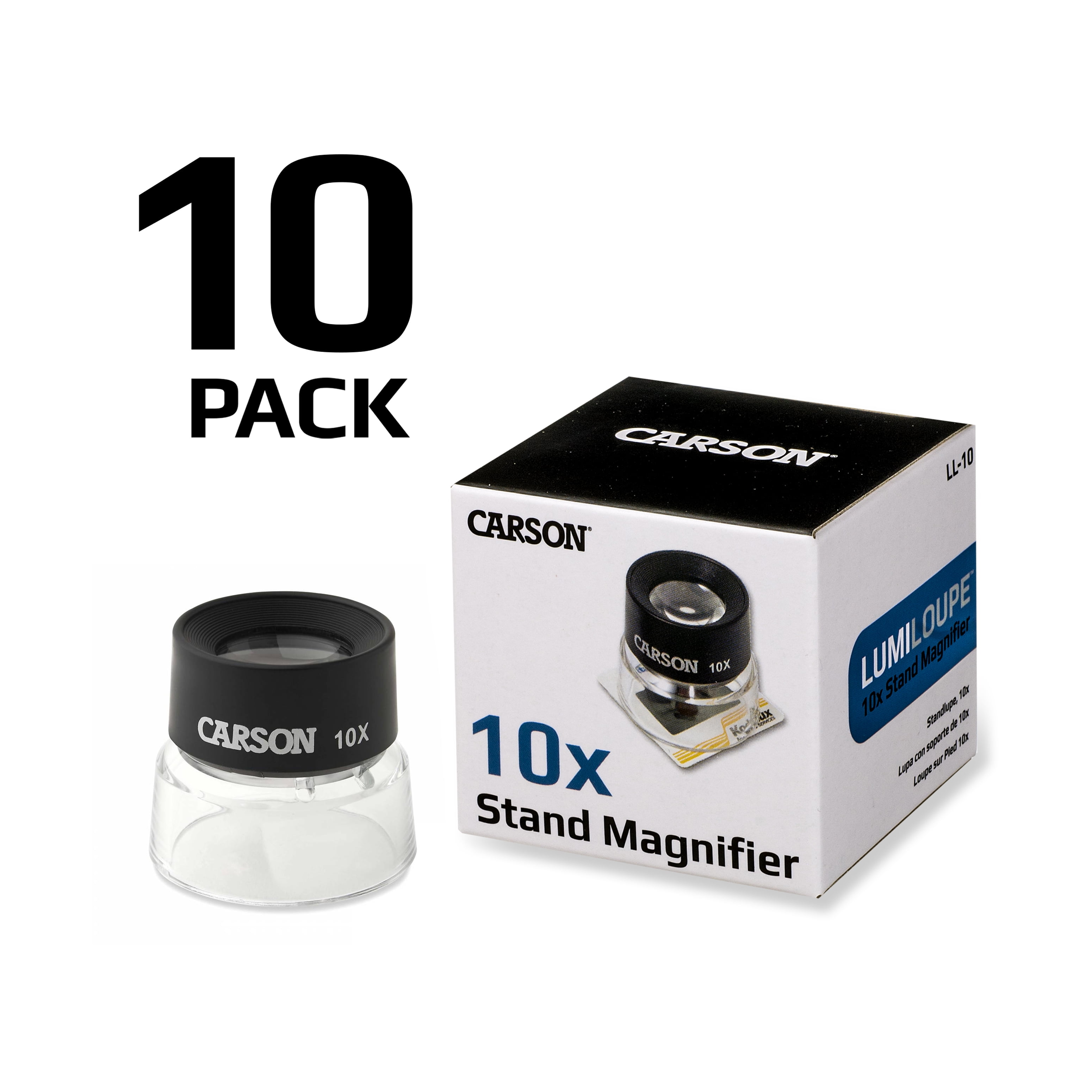 Carson LumiLoupe™ 10x Power 1″ Stand Magnifier - 10 Pack - Walmart.com