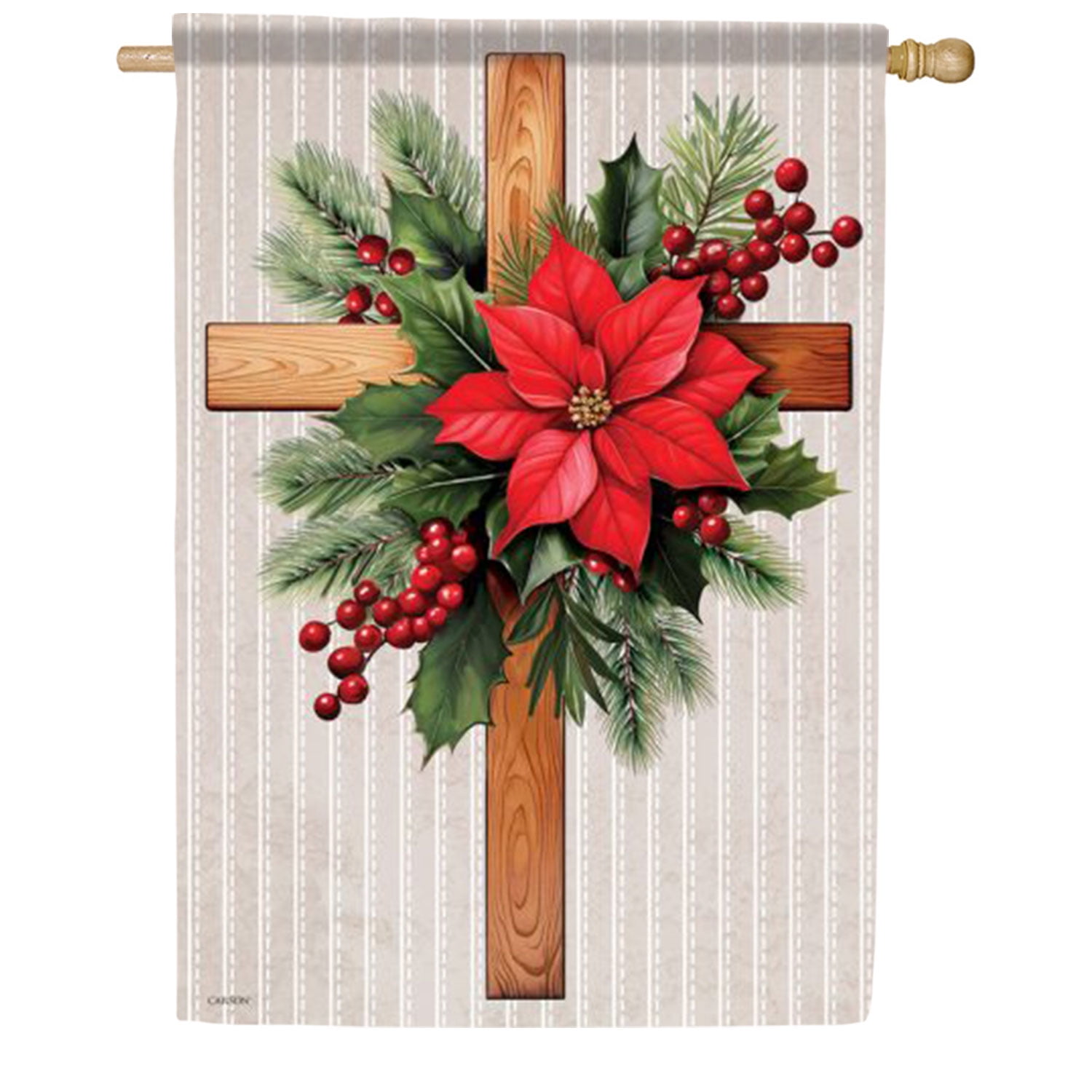Carson Merry Christmas Cross House Flag, 28 x 40 inch Double Sided ...
