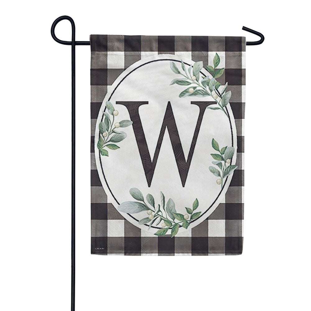 Carson Monogram Garden Flag - Buffalo Check W, 12.5x 18 Inch Outdoor ...