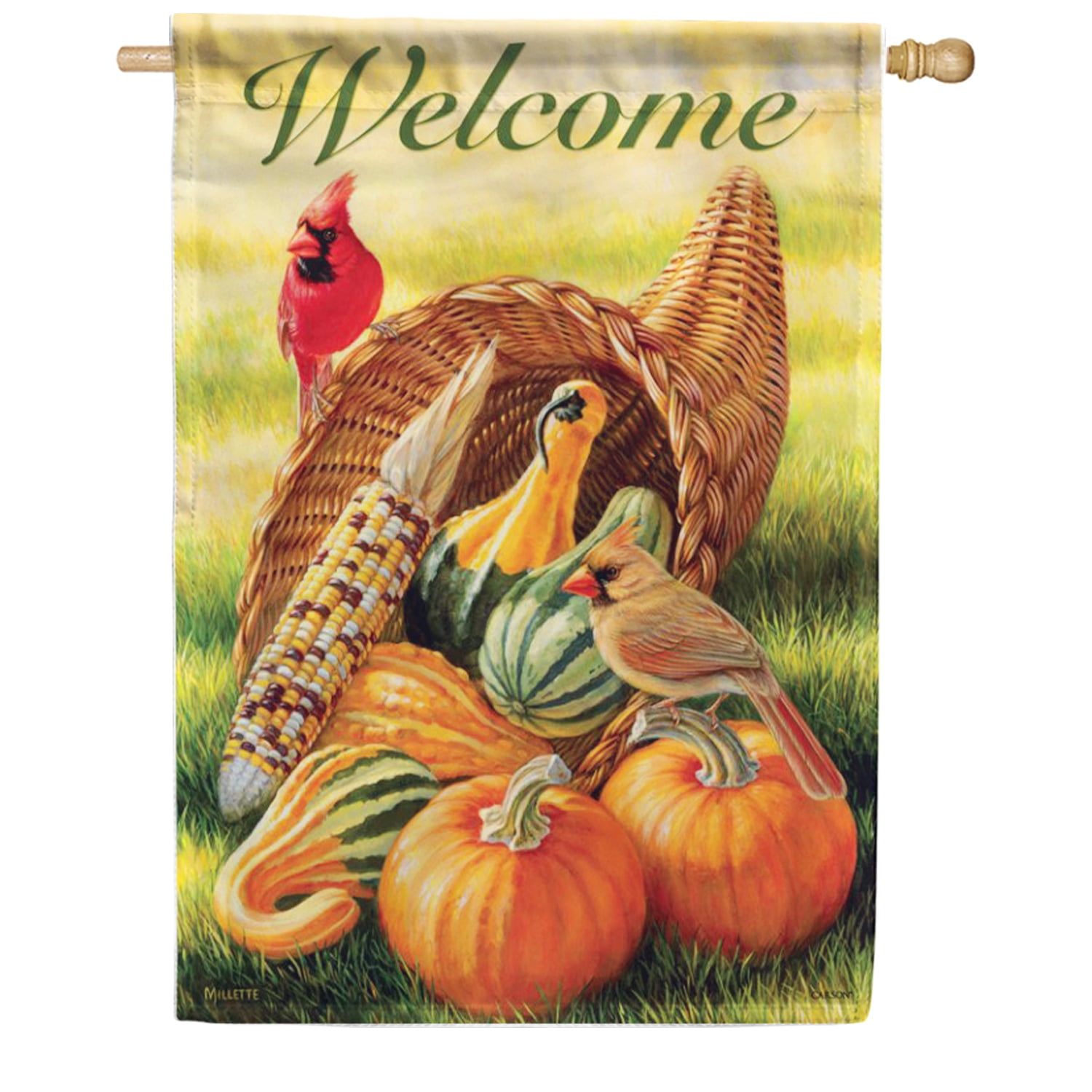 Carson Plentiful Fall House Flag, 28 x 40 inch Double Sided, Welcome ...