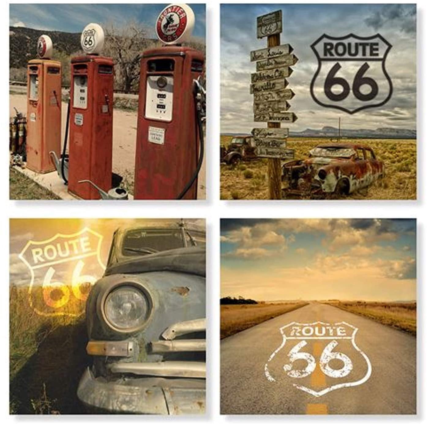 Carson"Route 66 Photos" Square House Coaster Set - Walmart.com