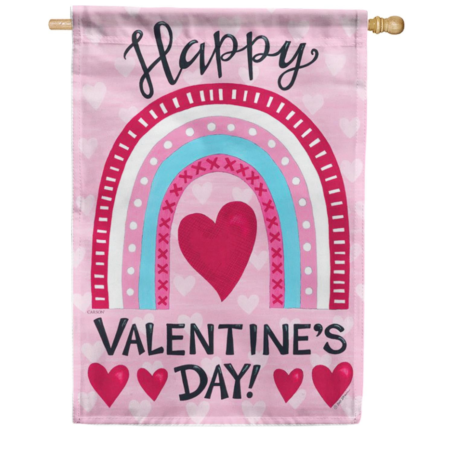 Carson Valentine Rainbow House Flag, 28 x 40 inch Double Sided, Happy ...