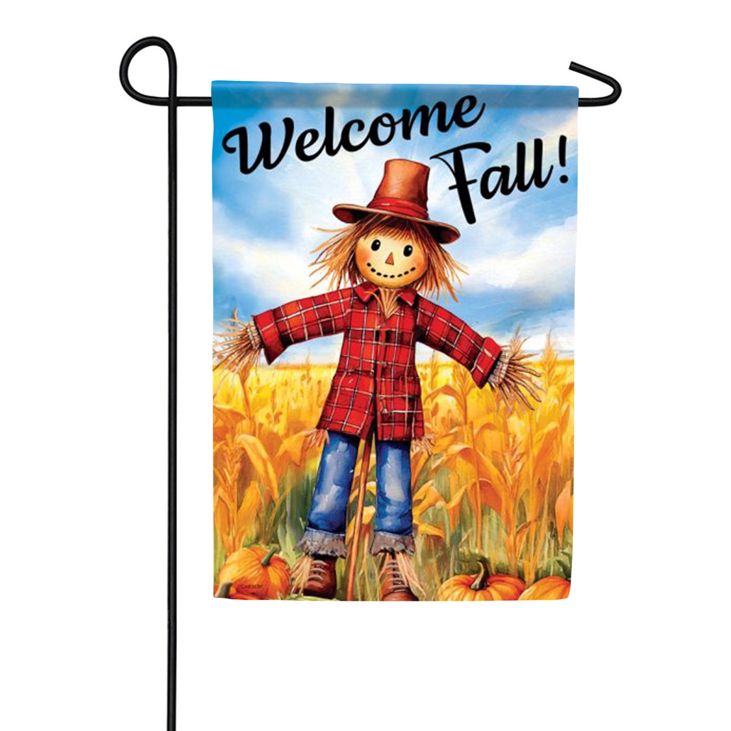 Carson Welcome Fall Scarecrow Garden Flag, 12.5 x 18 inch Double Sided ...