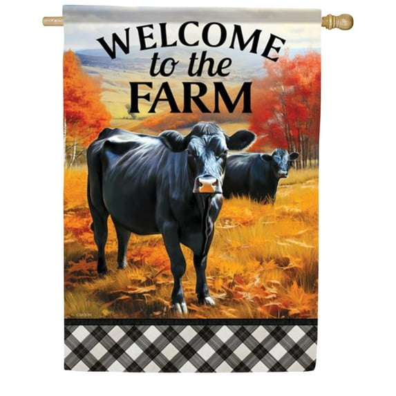 Carson Welcome To The Farm House Flag, 28 x 40 inch Double Sided, Black ...