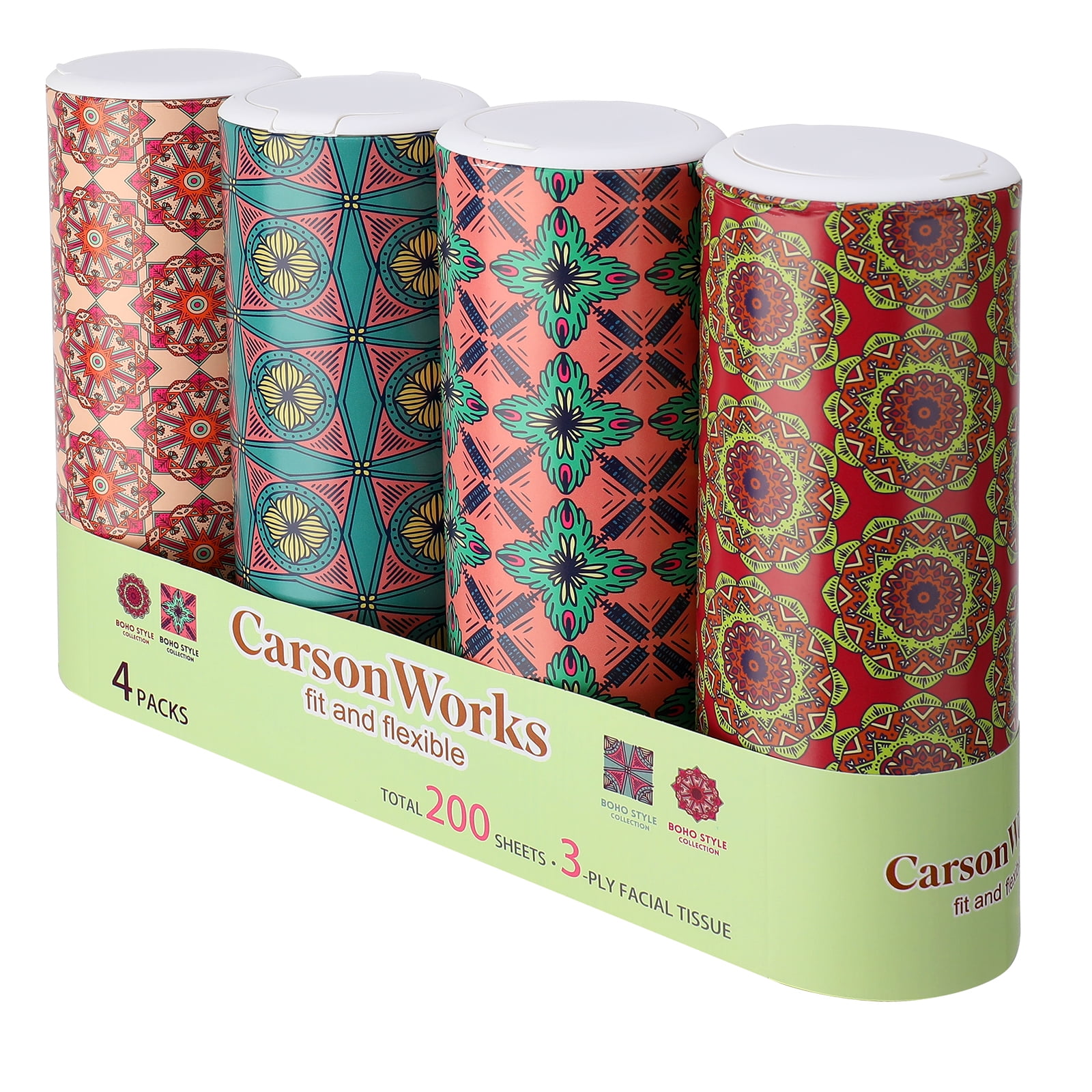 Carson Works Car Tissues Holder 4 Packs Round Car Tissues Cylinder Fit ...