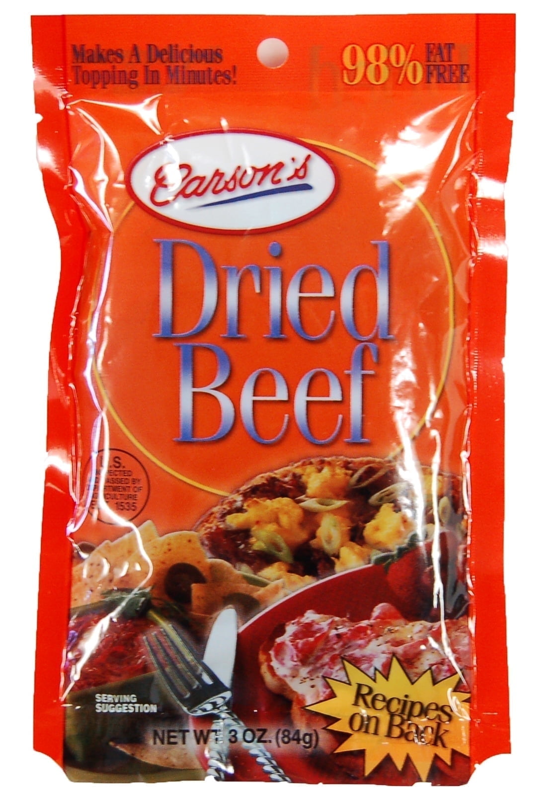 Carson's Refrigerated Sliced Dried Beef, 4 Packages, 3 oz Each ...