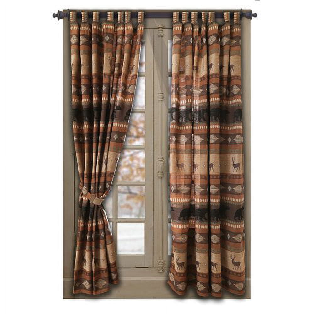 Carstens Style Deer & Bear Themed Autumn Trails Rustic Cabin Curtain ...