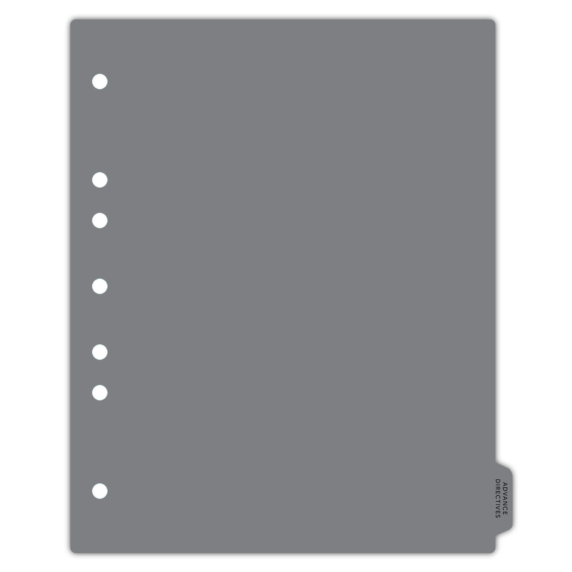 Carstens - Heavy Duty Advance Directives Plastic Ring Binder Dividers ...