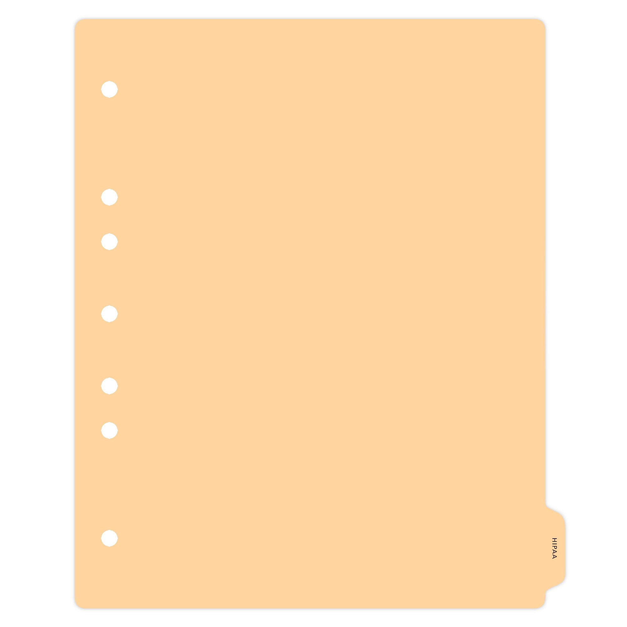 Carstens - Heavy Duty HIPAA Plastic Ring Binder Dividers, Side Tab, 1/9 ...