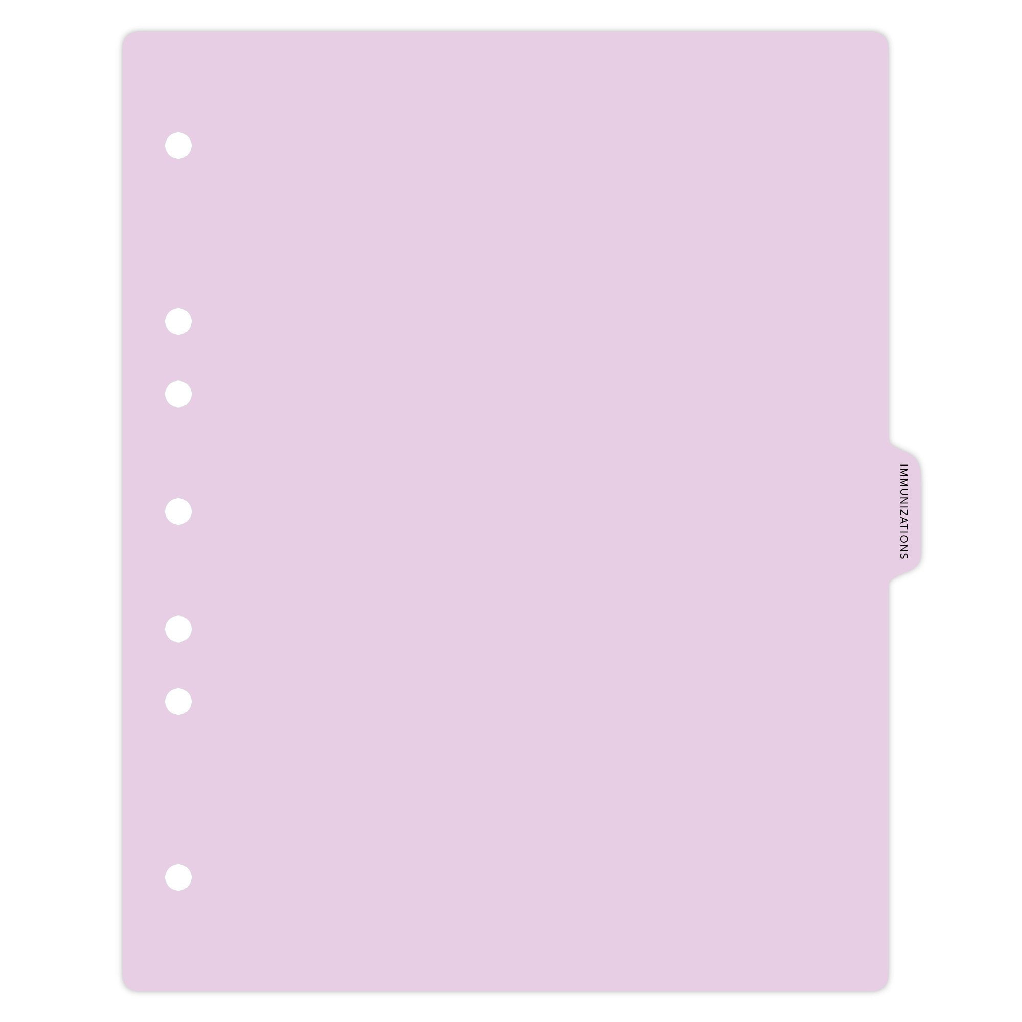 Carstens - Heavy Duty Immunizations Plastic Ring Binder Dividers, Side ...