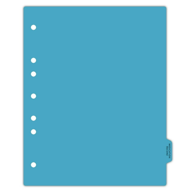 Carstens - Heavy Duty Medication Record Plastic Ring Binder Dividers ...